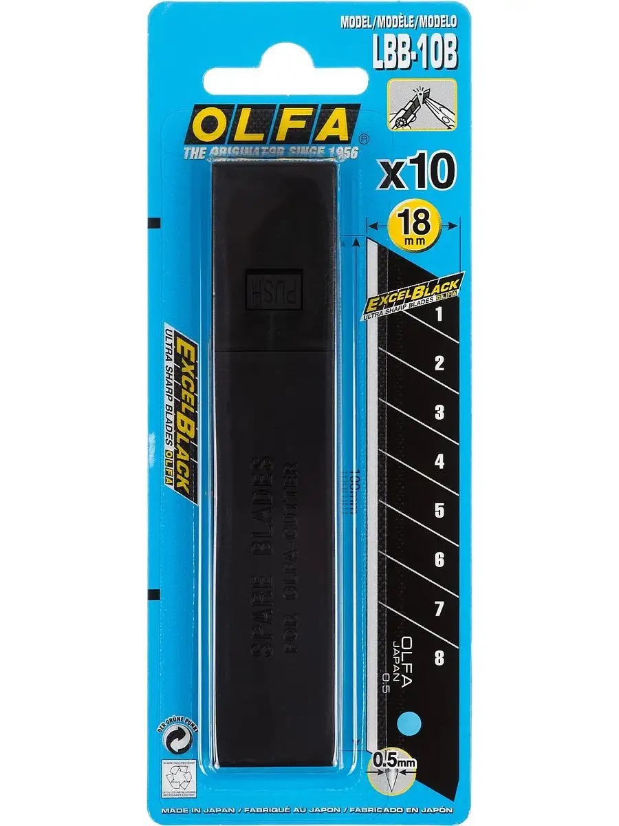 Лезвия сменные BLACK MAX 18 мм, 10 шт OLFA LBB-10B * MAKITA.ONE